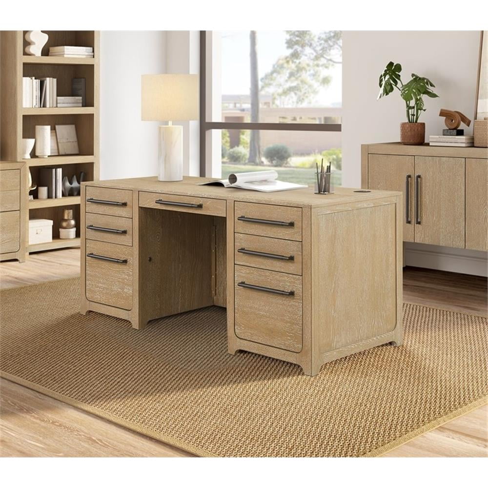 Pemberly Row Double Pedestal Executive Office Desk Fully Assembled ...