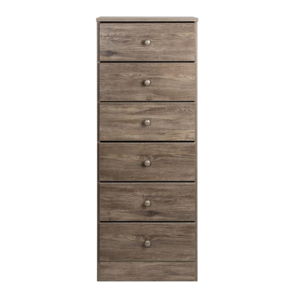 Pemberly Row Drifted Gray Engineered Wood 6-Drawer Tall Chest - Walmart.com
