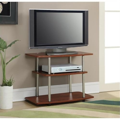 Pemberly Row Easy Assembly No Tools Required 32" TV Stand Entertainment ...