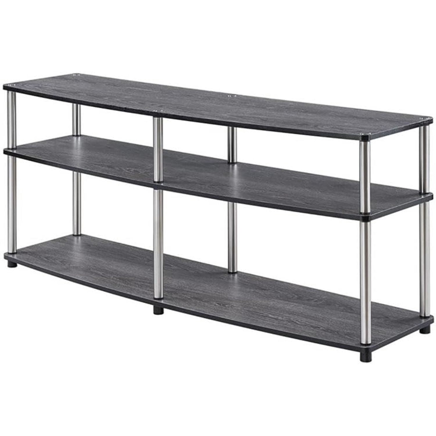 Pemberly Row Easy Assembly No Tools Required 60" TV Stand Entertainment ...