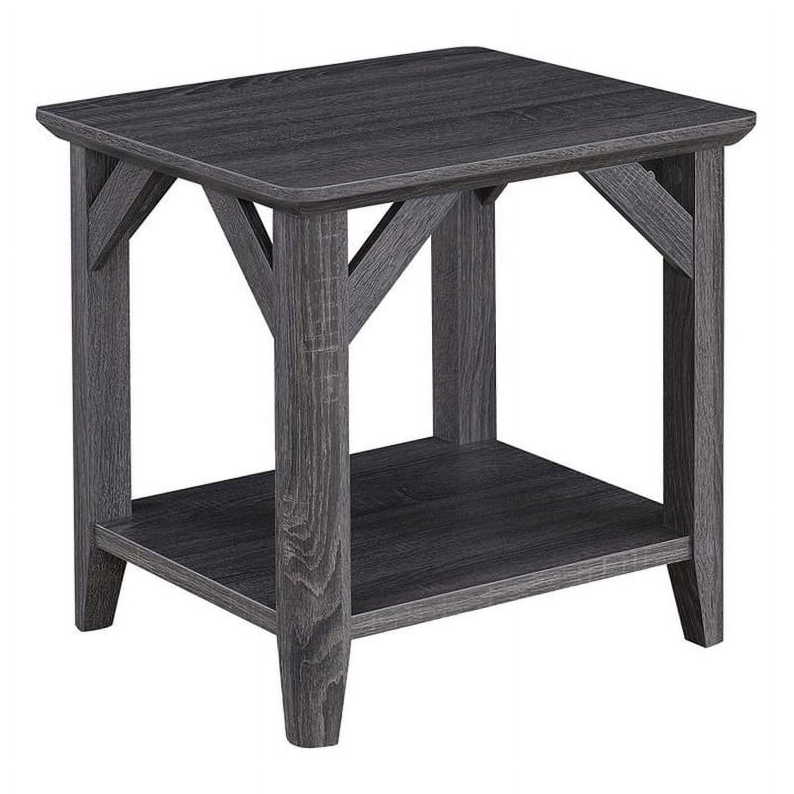Pemberly Row End Table with Shelf in Weathered Gray Wood Finish ...