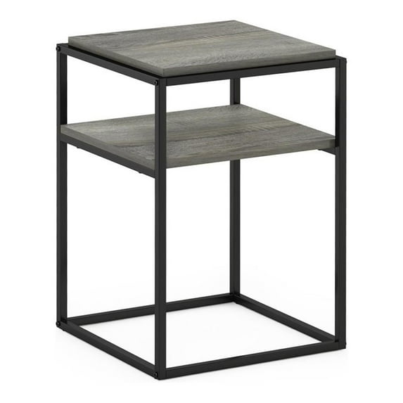Pemberly Row Engineered Wood 2-Tier Stackable Shelf in French Oak Gray ...