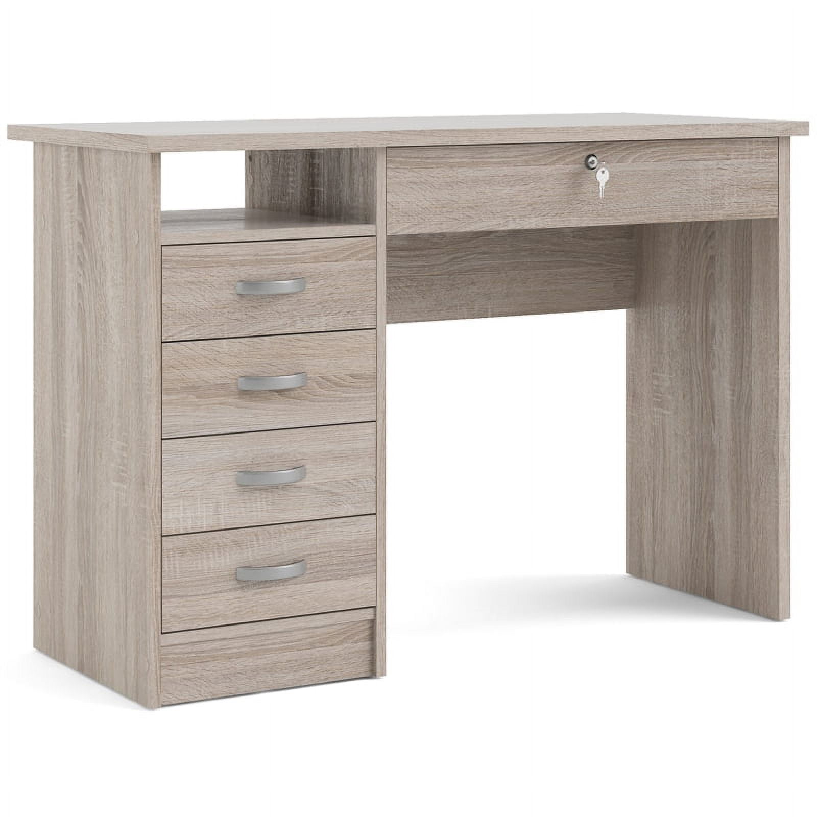 Pemberly Row Office Storage Desk, Engineered Wood, 4 Drawers and 1 ...