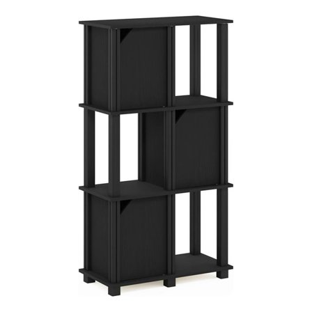 Pemberly Row Transitional Metal 4 Tier Folding Shelf Unit in Black ...