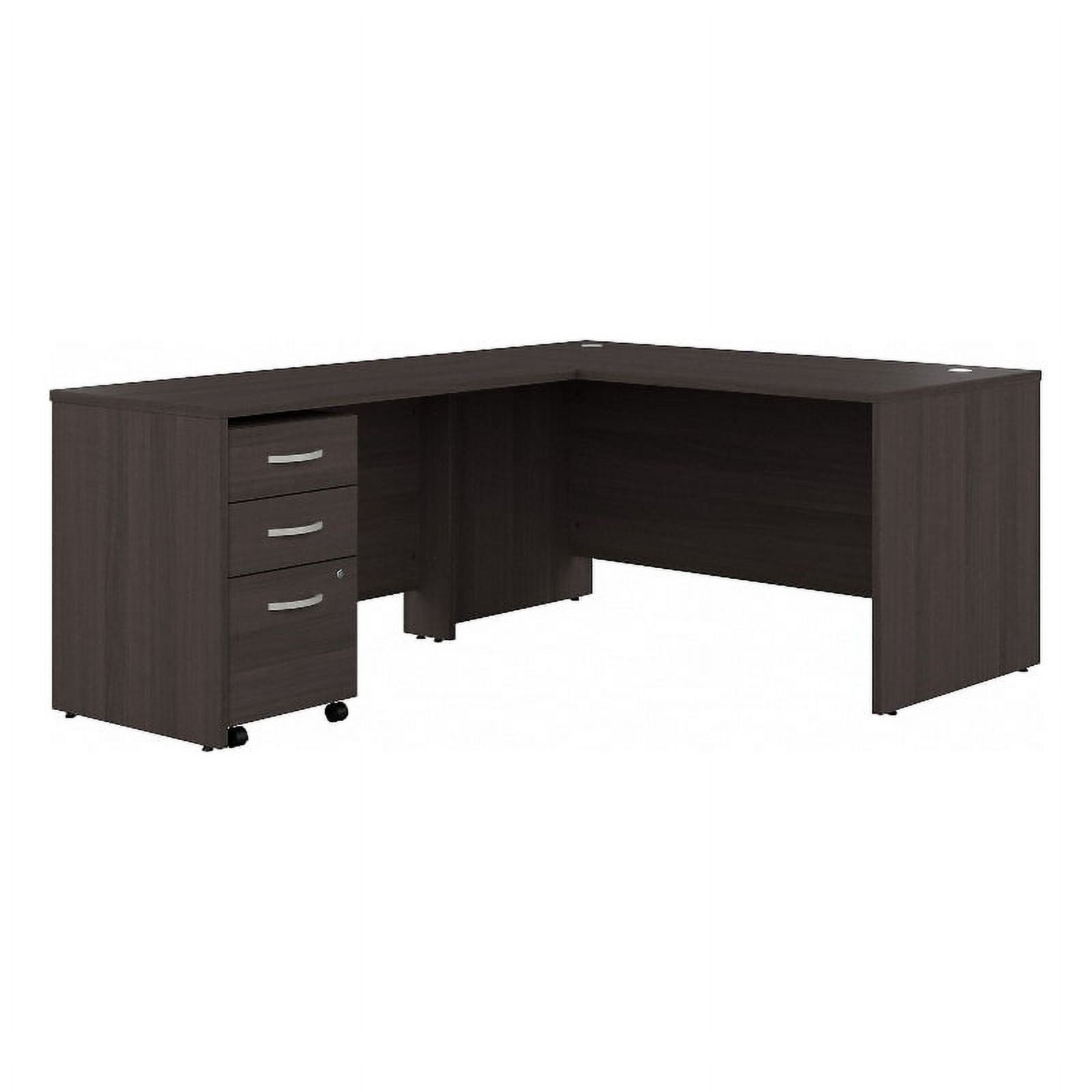 Pemberly Row Engineered Wood 66W x 30D L-Shaped Desk with Drawers in ...