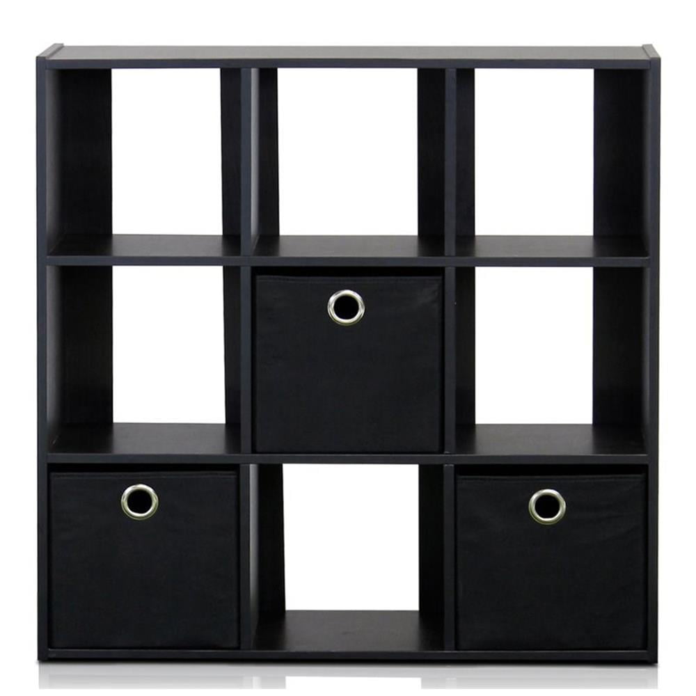 Pemberly Row Engineered Wood 9-Cube Organizer with Bins in Espresso ...