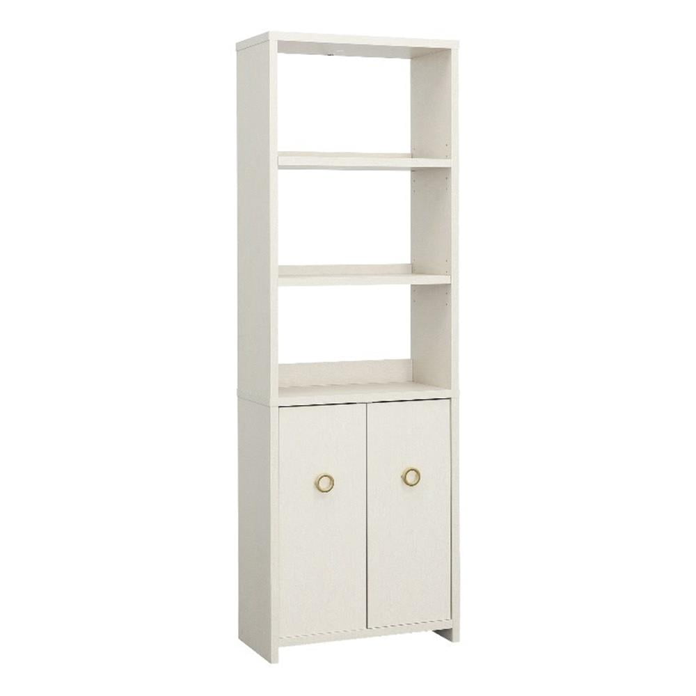 Pemberly Row Engineered Wood Bookcase in Dove Linen / Off White Finish ...