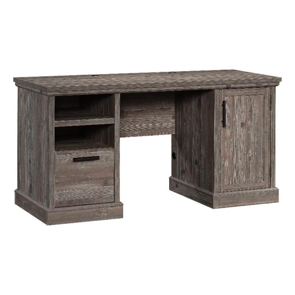 Pemberly Row Engineered Wood Computer Desk in Pebble Pine/Brown ...