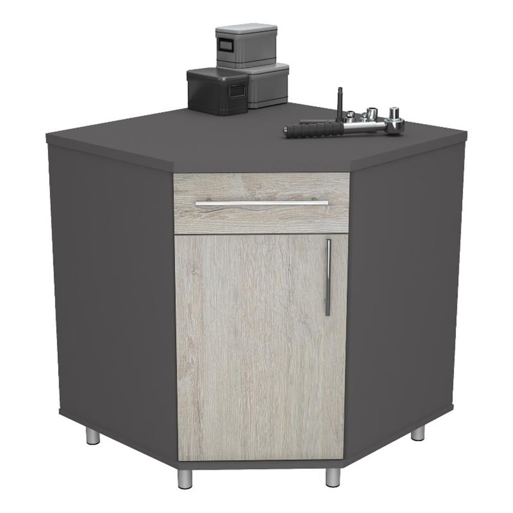 Pemberly Row Engineered Wood Corner Garage Storage Cabinet in Dark Gray ...