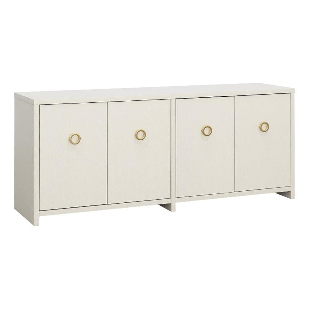 Pemberly Row Engineered Wood Credenza in Dove Linen / Off White Finish ...