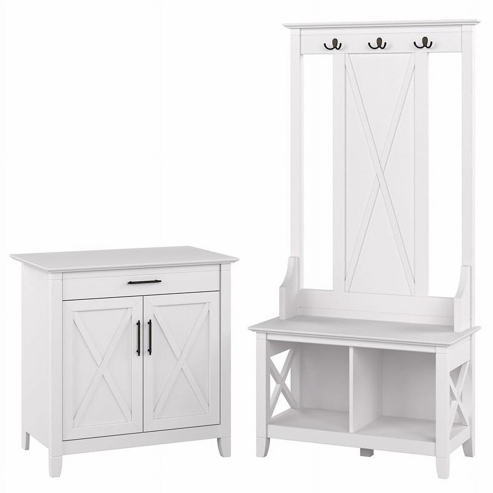 Pemberly Row Engineered Wood Entryway Storage Set with Armoire Cabinet ...
