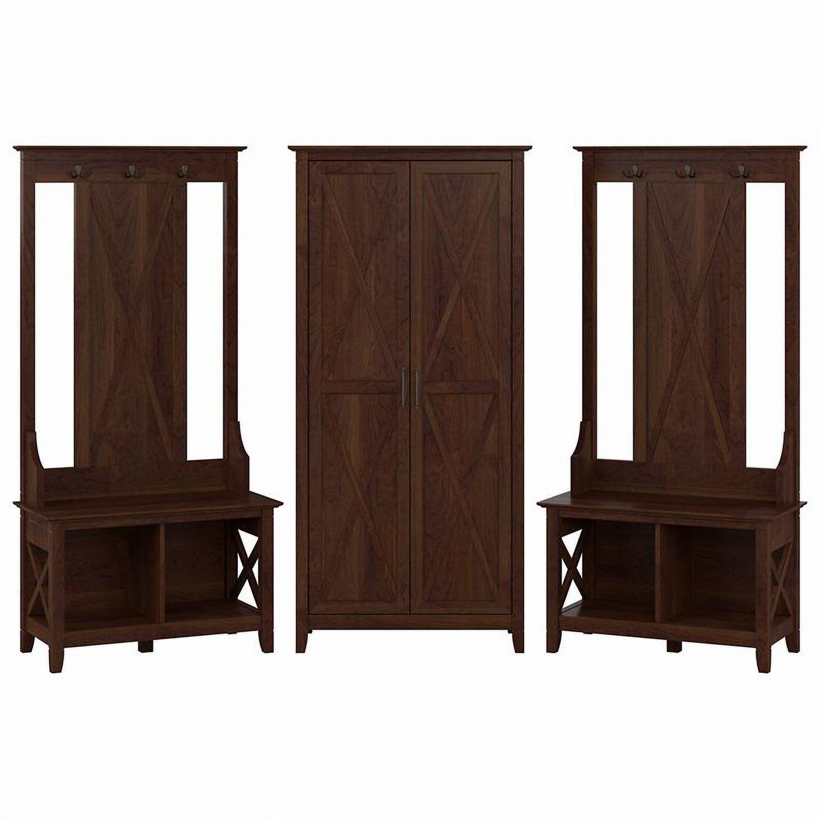 Pemberly Row Engineered Wood Entryway Storage Set with Tall Cabinet ...