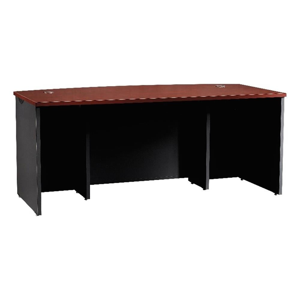 Pemberly Row Engineered Wood Executive Desk in Classic Cherry Finish ...