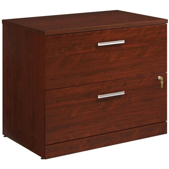 Pemberly Row Engineered Wood Lateral Filing Cabinet in Classic Cherry ...