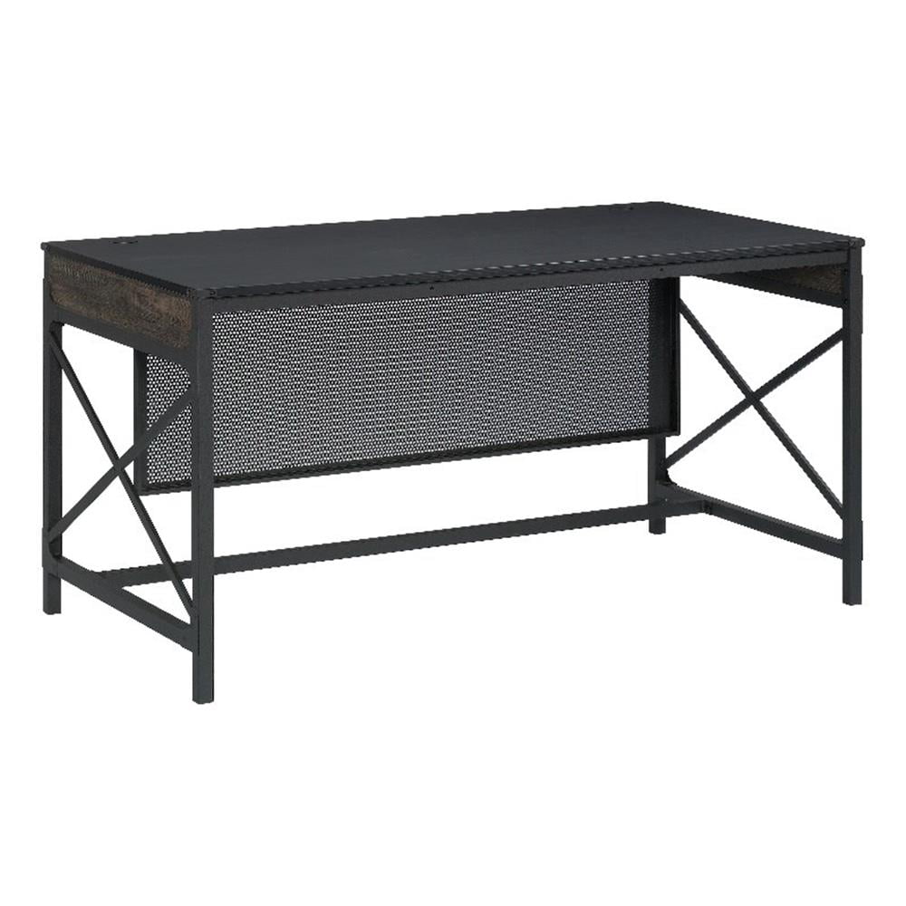 Pemberly Row Engineered Wood/Metal 60x30 Table Desk in Carbon Oak ...
