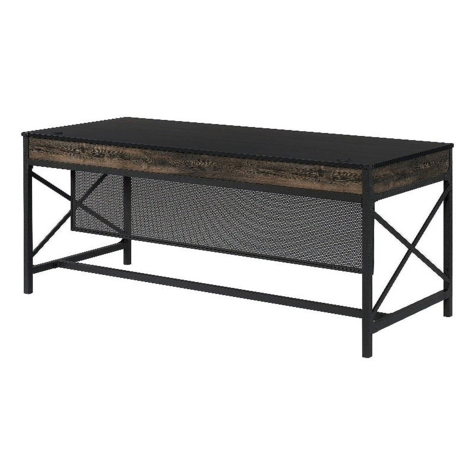 Pemberly Row Engineered Wood/Metal 72x30 Table Desk in Carbon Oak ...