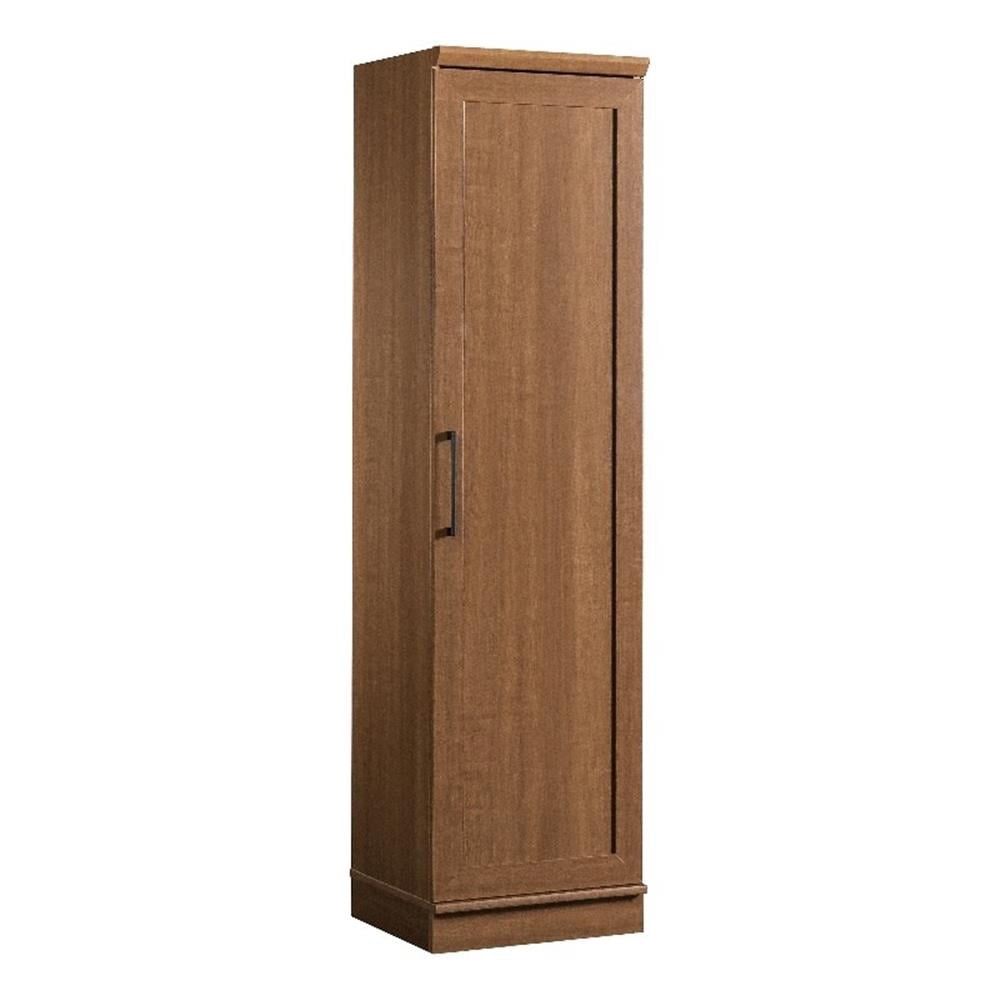 Pemberly Row Engineered Wood Single Door Pantry in Sienna Oak Finish ...