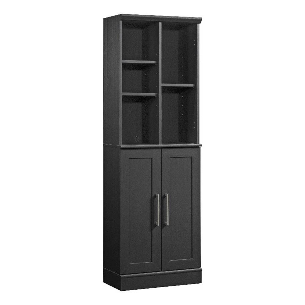 Pemberly Row Engineered Wood Storage Cabinet in Raven Oak Finish ...
