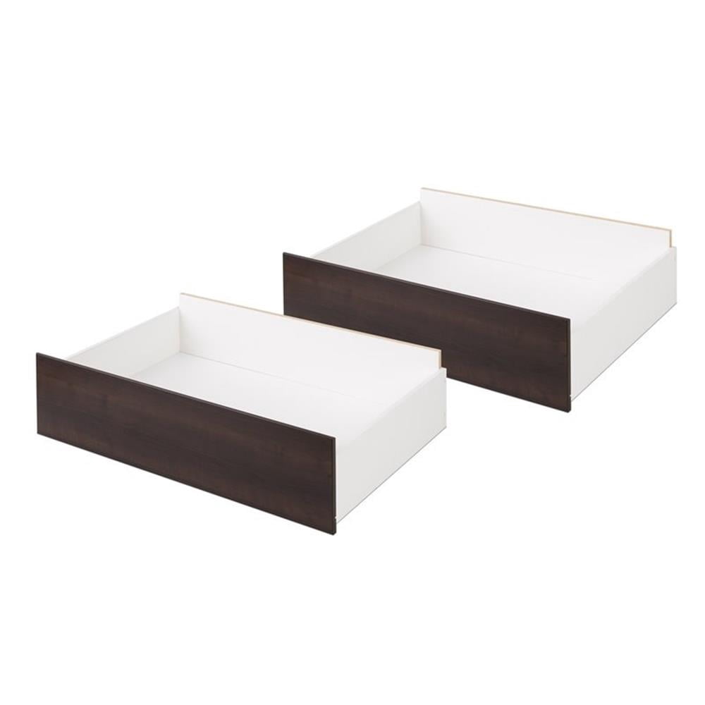 Pemberly Row Engineered Wood Storage Drawers on Wheels in Espresso (Set ...