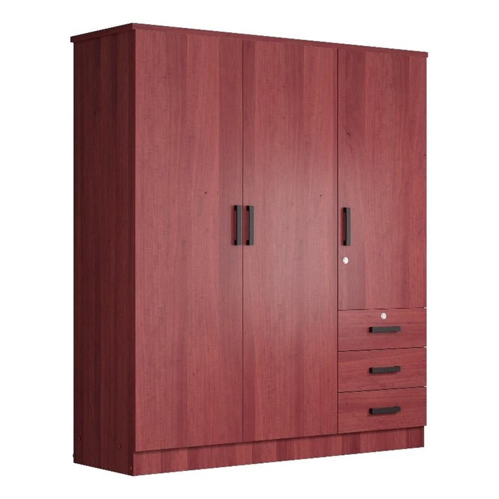 Pemberly Row Engineered Wood Wardrobe Armoire Closet in Mahogany ...