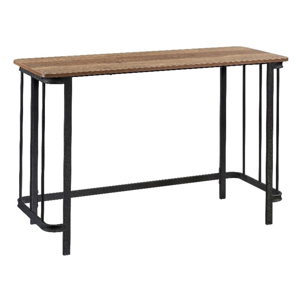 Pemberly Row Engineered Wood Writing Desk in Etched Oak Finish ...