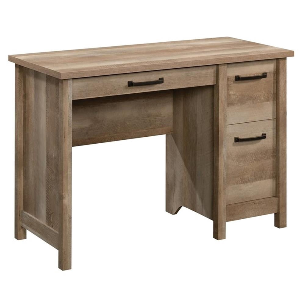 Pemberly Row Engineered Wood and Metal Computer Desk in Lintel Oak ...