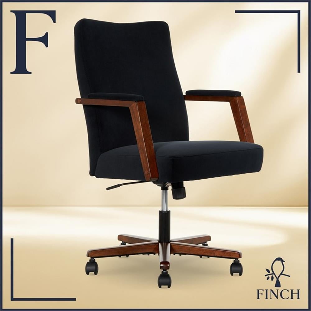 Pemberly Row Ergonomic Mid Back Office Chair in Soft Velvet Upholstery ...