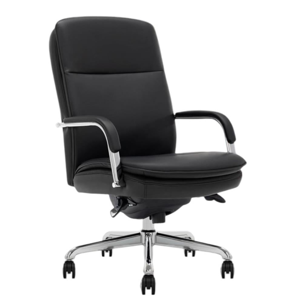 Pemberly Row Executive Mid-Back Office Chair Bonded Leather Black and ...