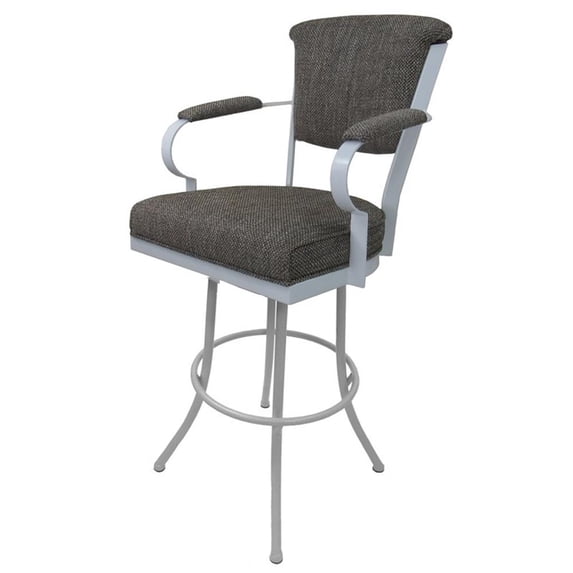 Pemberly Row Extra Tall 34" Metal Bar Stool - Noam Base in Cocoa with ...