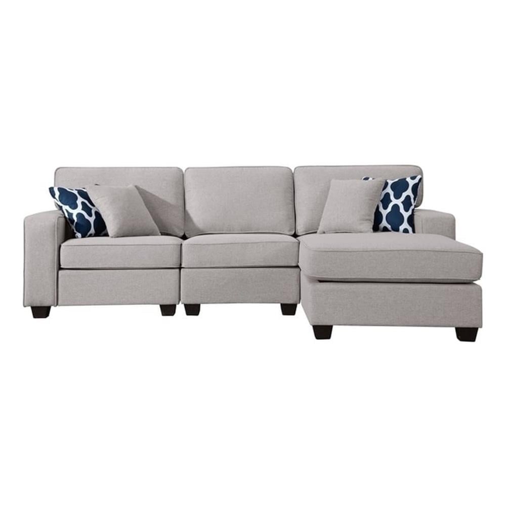 Pemberly Row Fabric Flexible Combination Module Reversible Sectional ...