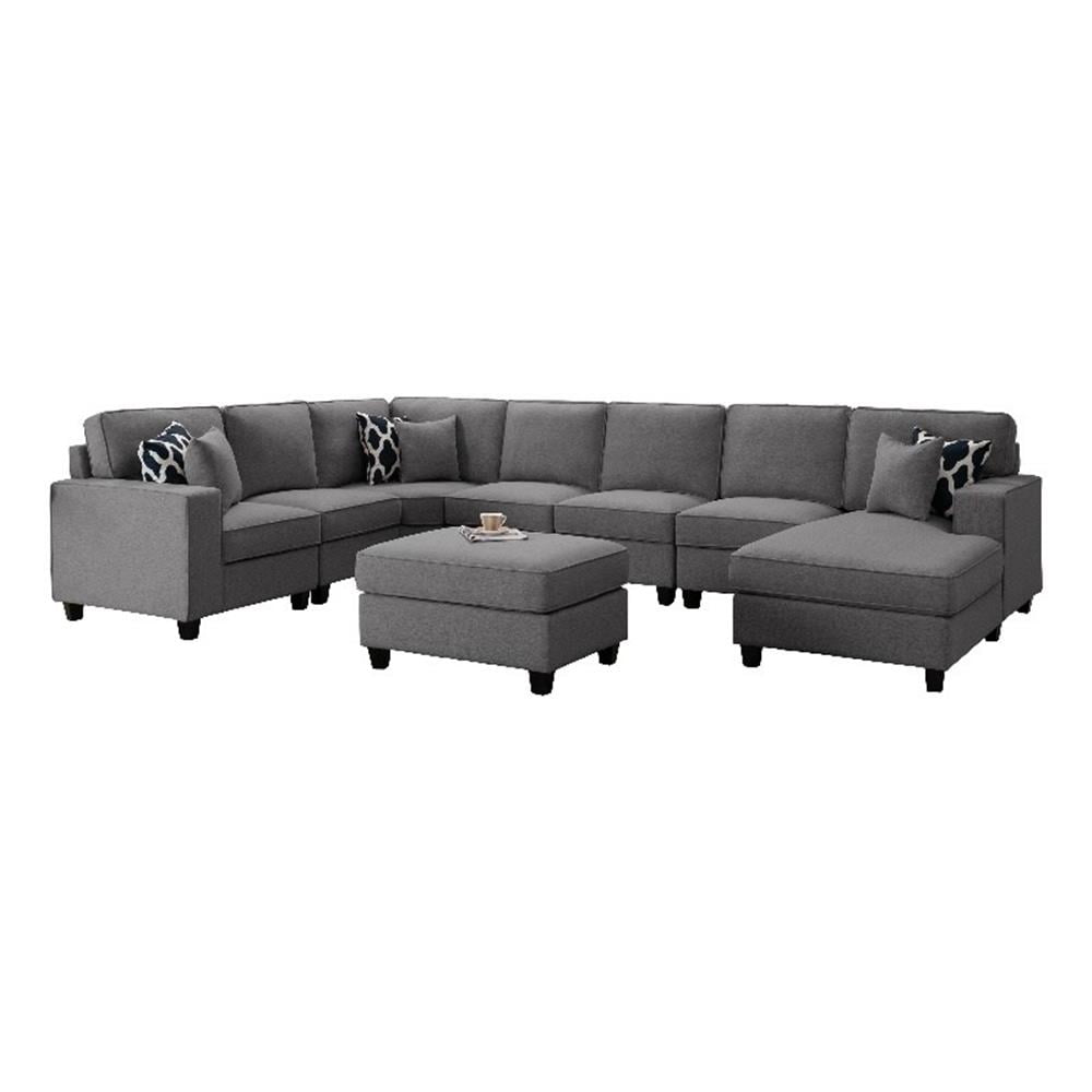 Pemberly Row Fabric Flexible Combination Module Reversible Sectional ...