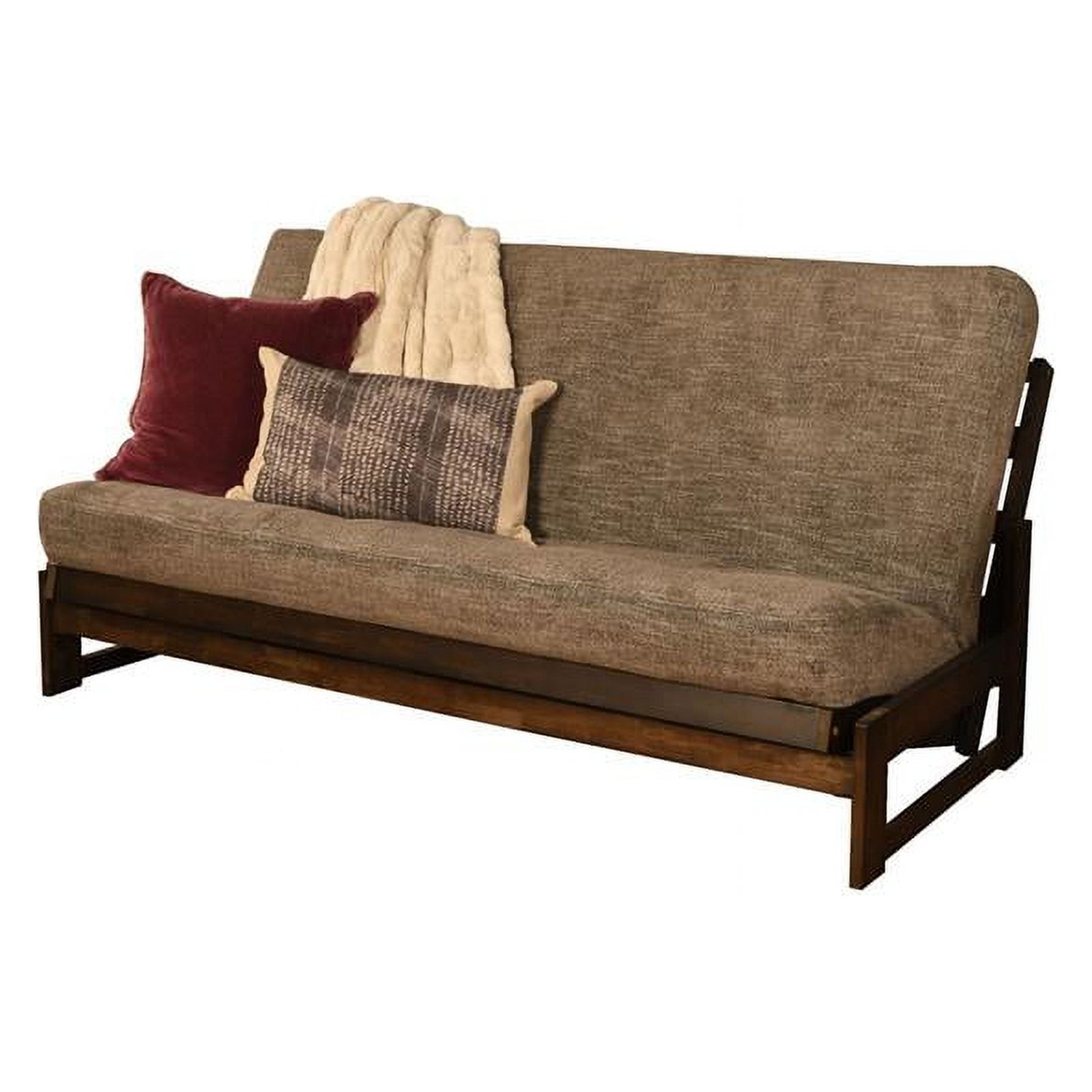 PEMBERLY ROW Full Size Fabric Futon Cover, Handwoven Pewter, Durable ...