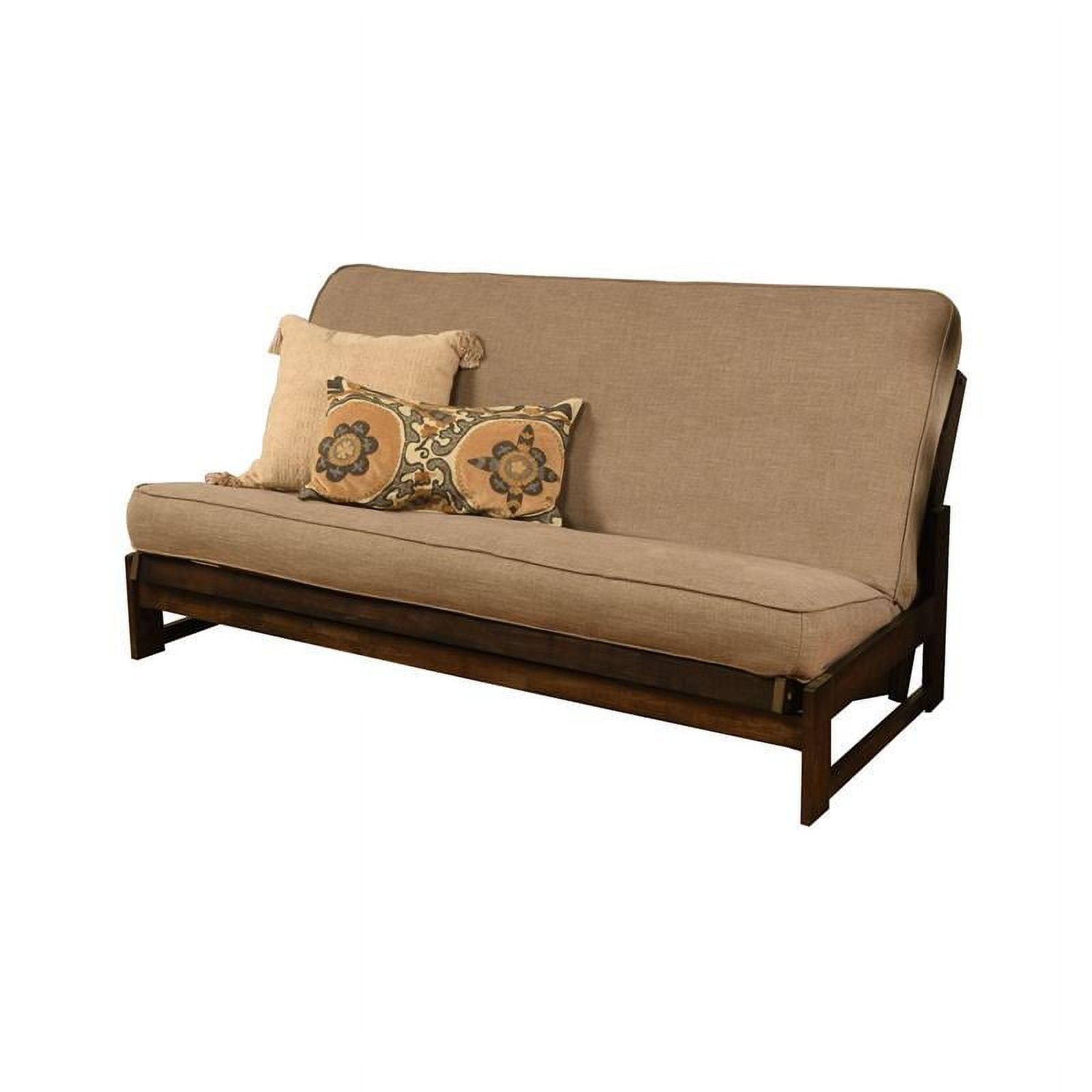 Pemberly Row Fabric Full Size Futon Cover in Linen Stone Gray - Walmart.com