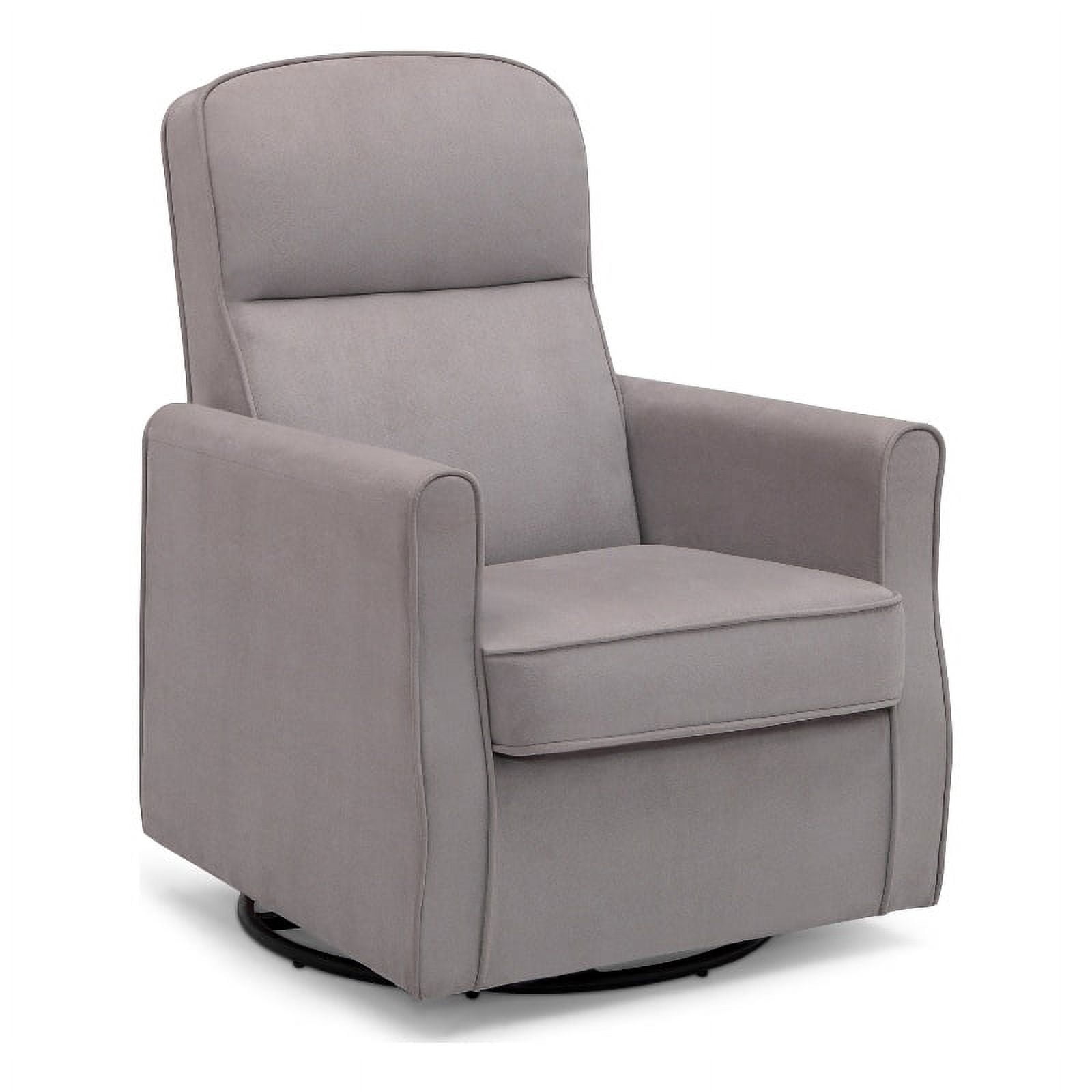 Pemberly Row Fabric Slim Nursery Glider Swivel Rocker Chair in Dove ...