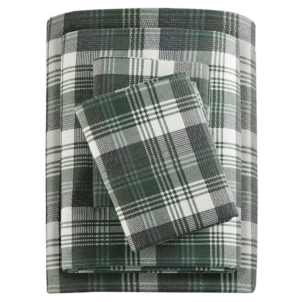 Pemberly Row Farmhouse 100 Percent Cotton Flannel Queen Sheet Set in ...