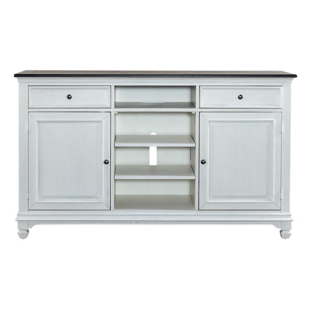 Pemberly Row Farmhouse 68" Highboy TV Console in White - Walmart.com