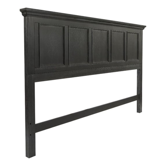 Pemberley Row Wood Black King Bed Headboard Paneled Design 82"W ...