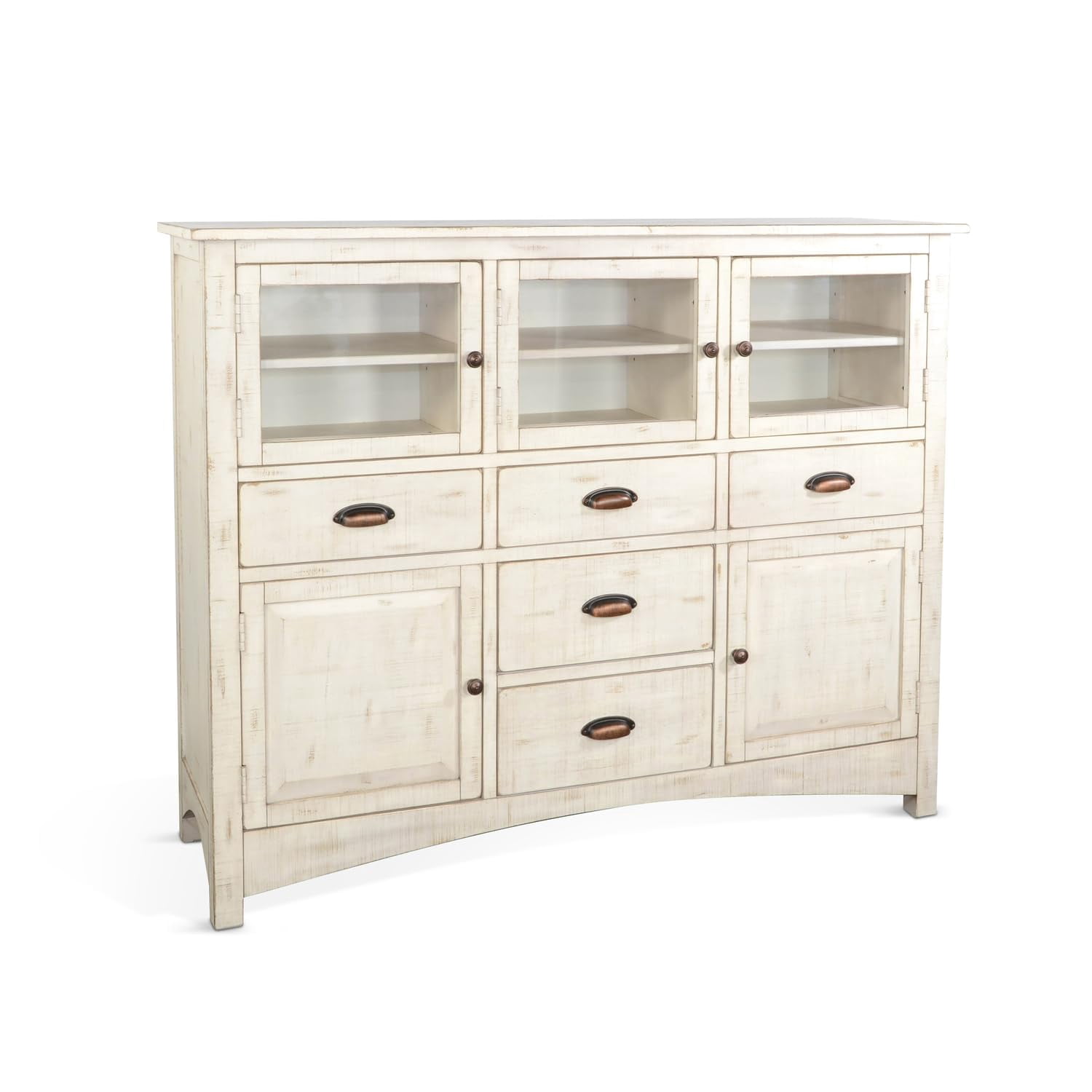Pemberly Row Farmhouse / Country Mahogany Wood Server in White Sand ...