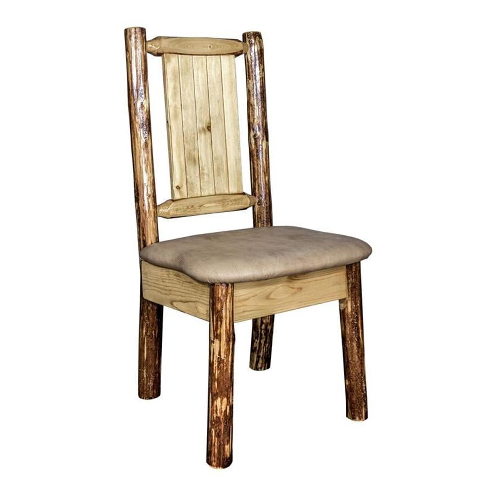 Pemberly Row Farmhouse / Country Wood Side Chair with Engraved Moose in ...