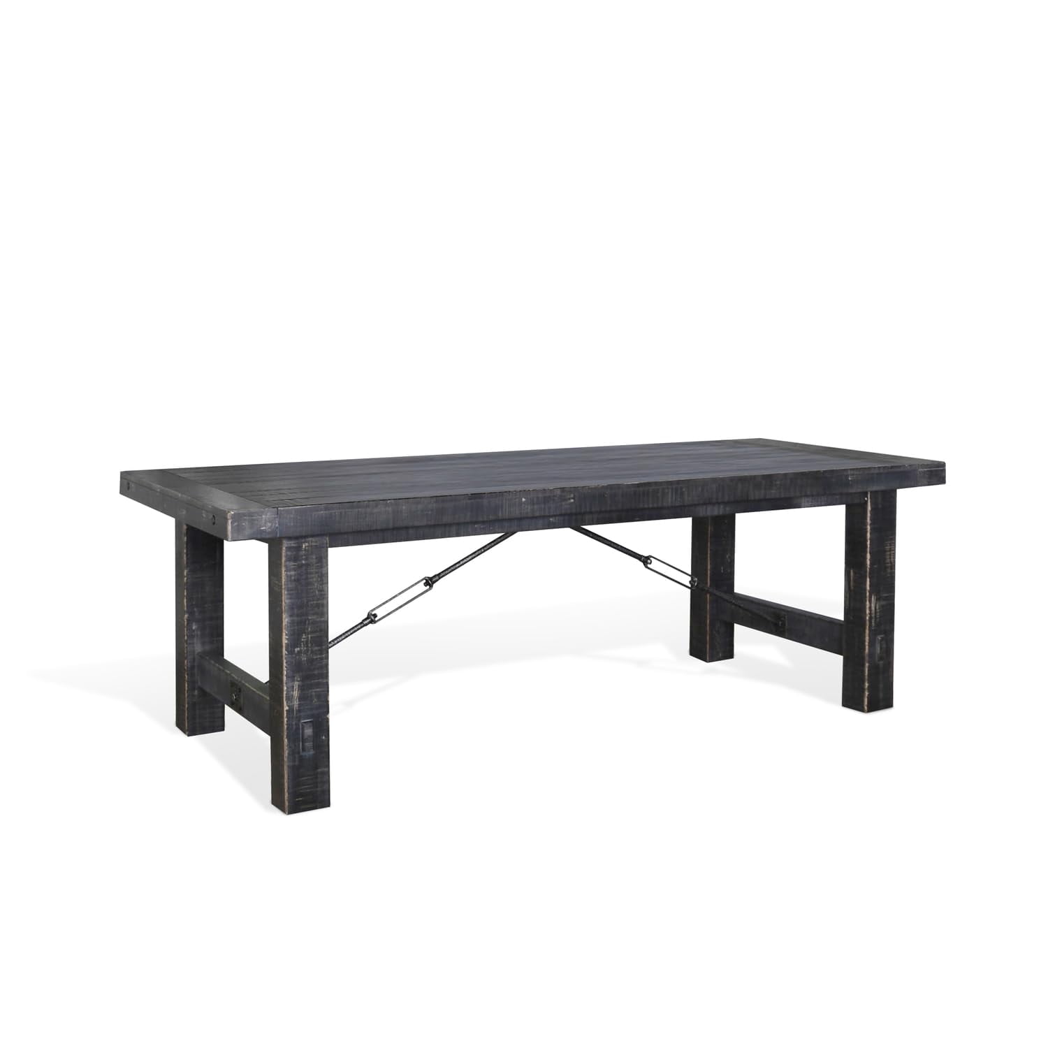 Pemberly Row Farmhouse Mahogany Wood Extension Table in Black Sand ...