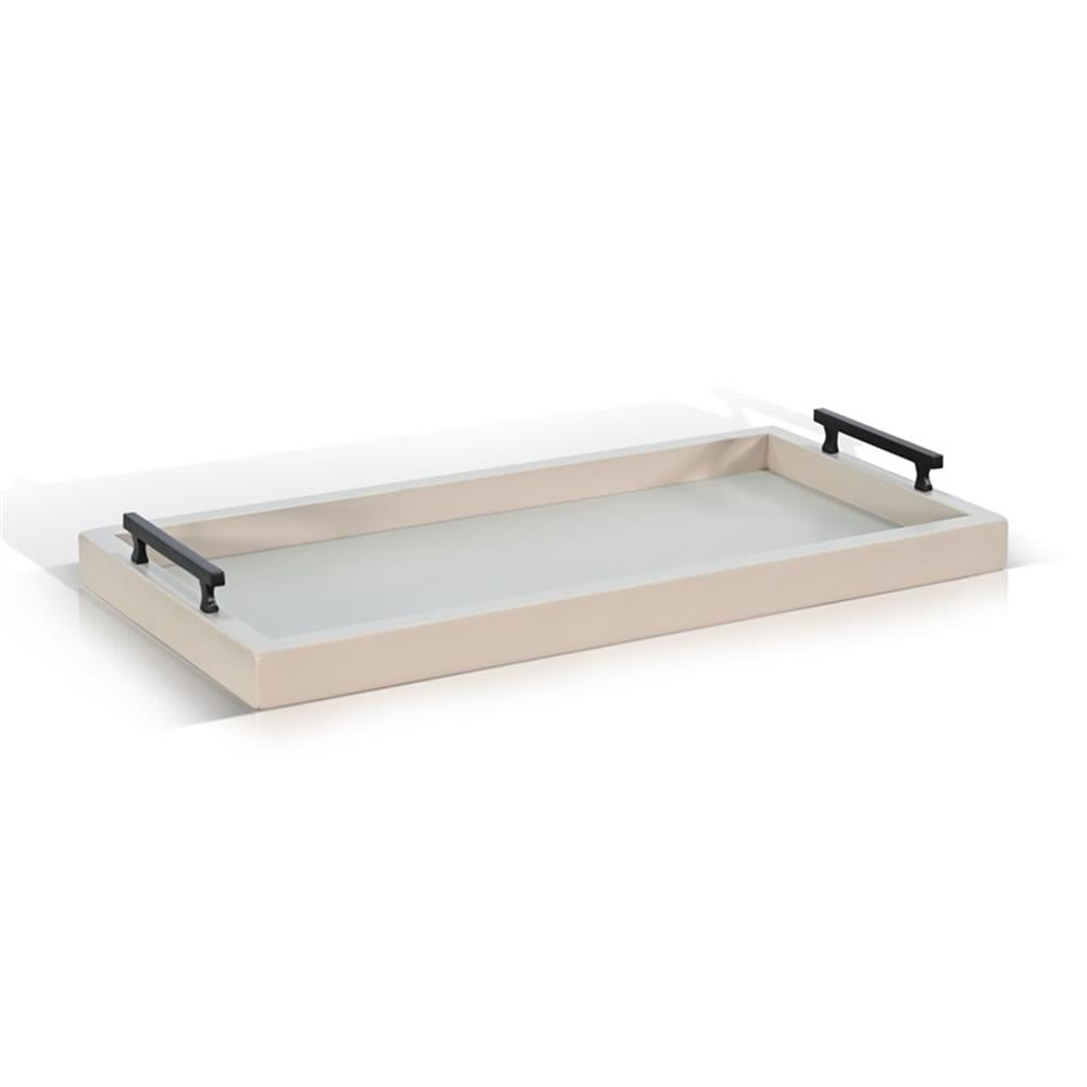 Pemberly Row Farmhouse Rectangular Tessa Wood Dining Table Tray ...
