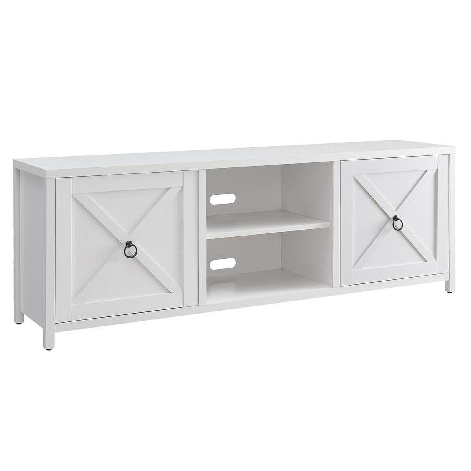 Pemberly Row Farmhouse Wood 68" White TV Stand in Gray - Walmart.com