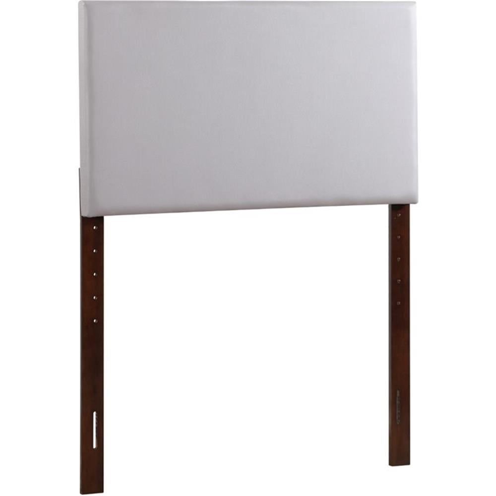 Pemberly Row Faux Leather Upholstered Twin Headboard in Light Gray ...