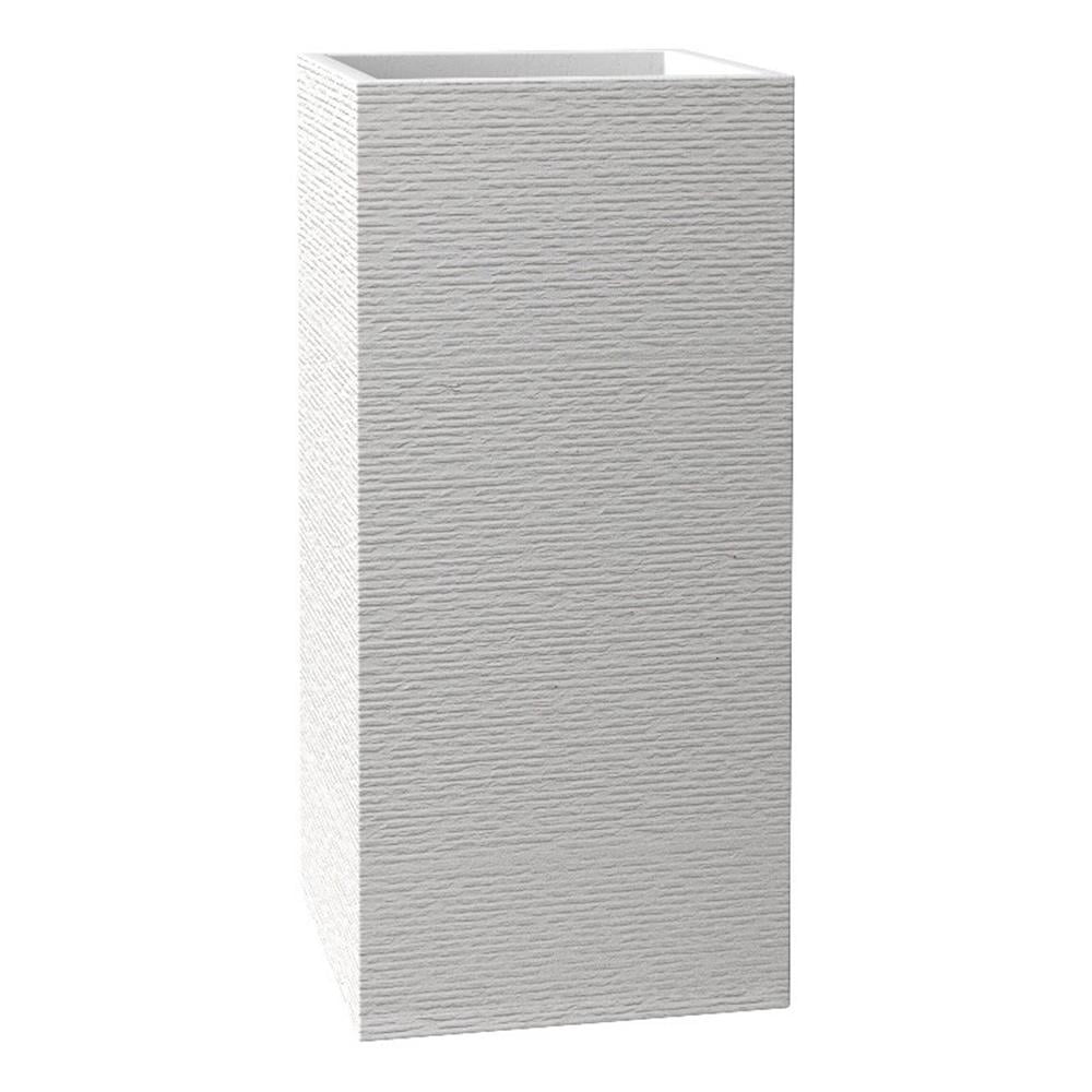 Pemberly Row Fiberstone and MGO Clay Tall Square Planter White 31 ...