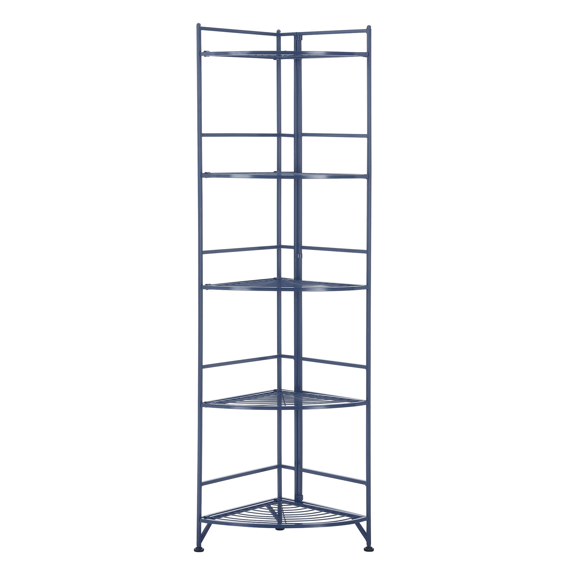 Pemberly Row Five-Tier Folding Corner Shelf in Blue Metal - Walmart.com