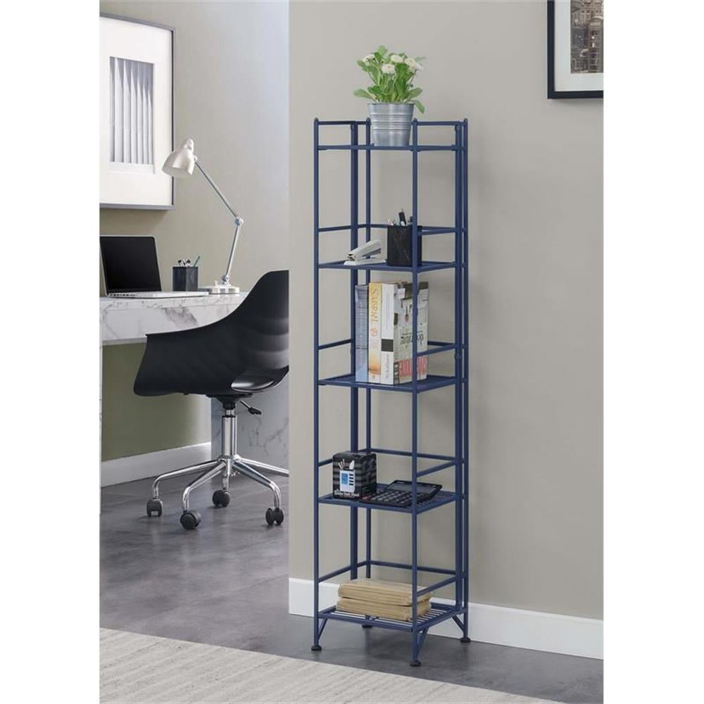 Pemberly Row Five-Tier Folding Shelf in Cobalt Blue Metal - Walmart.com