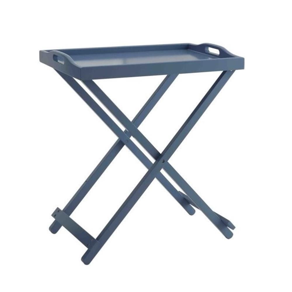 Pemberly Row Folding Tray Table in Blue - Walmart.com