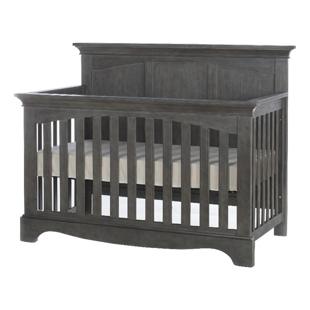 Pemberly Row Forever Modern Wood Crib in Distressed Granite Gray ...