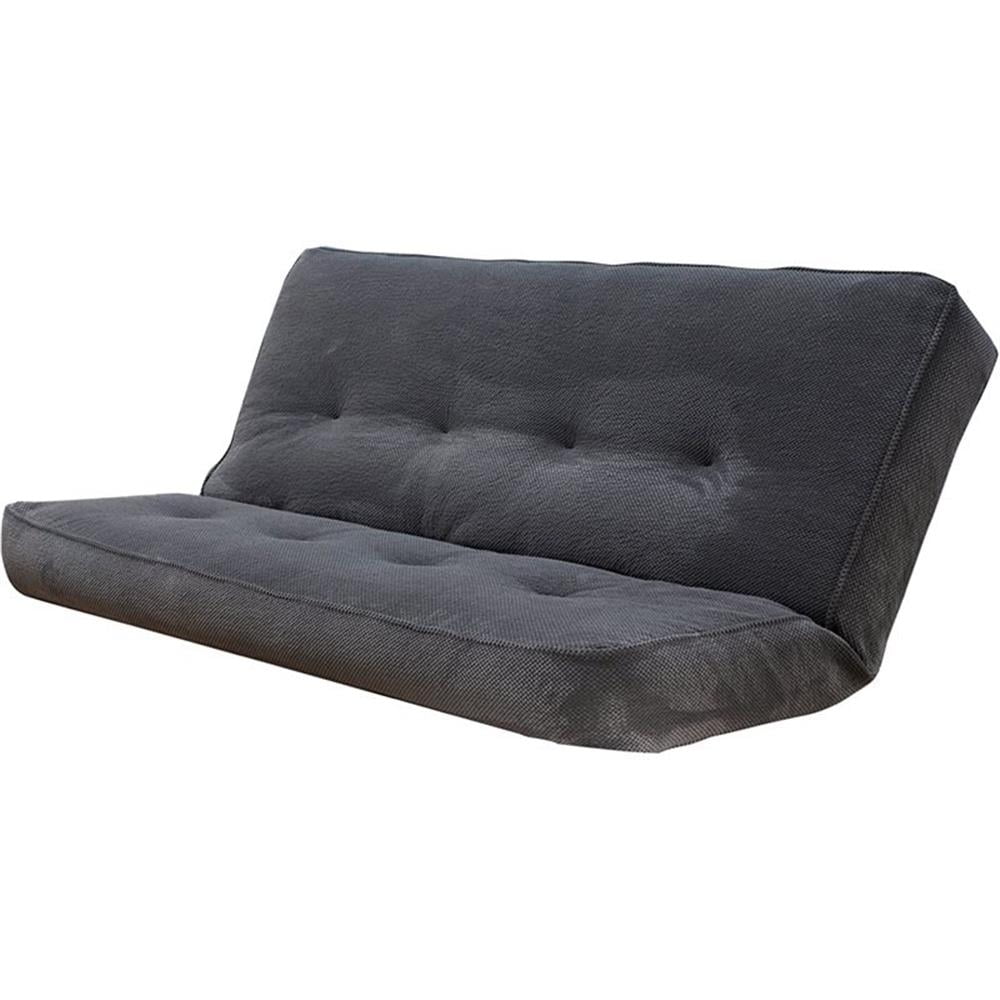 Pemberly Row Full Fabric Futon Mattress in Marmont Thunder Blue-Frame ...