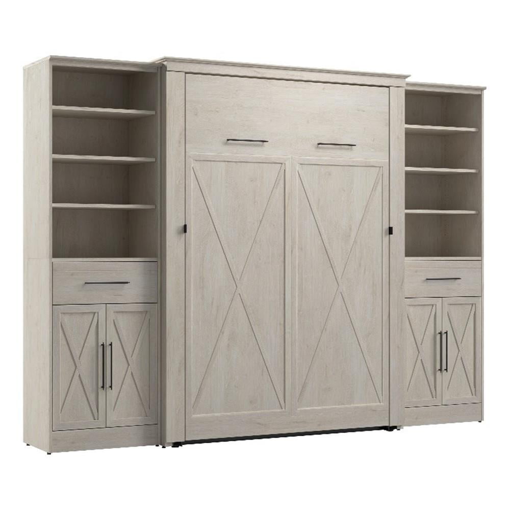 Pemberly Row Full Murphy Bed and Wardrobes (113W) - Engineered Wood in ...